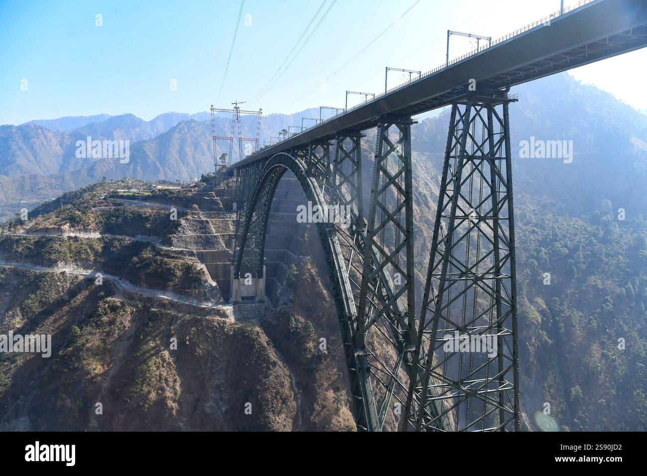 January 24, 2025, Reasi, Jammu And Kashmir, India: A view of the Chenab ...