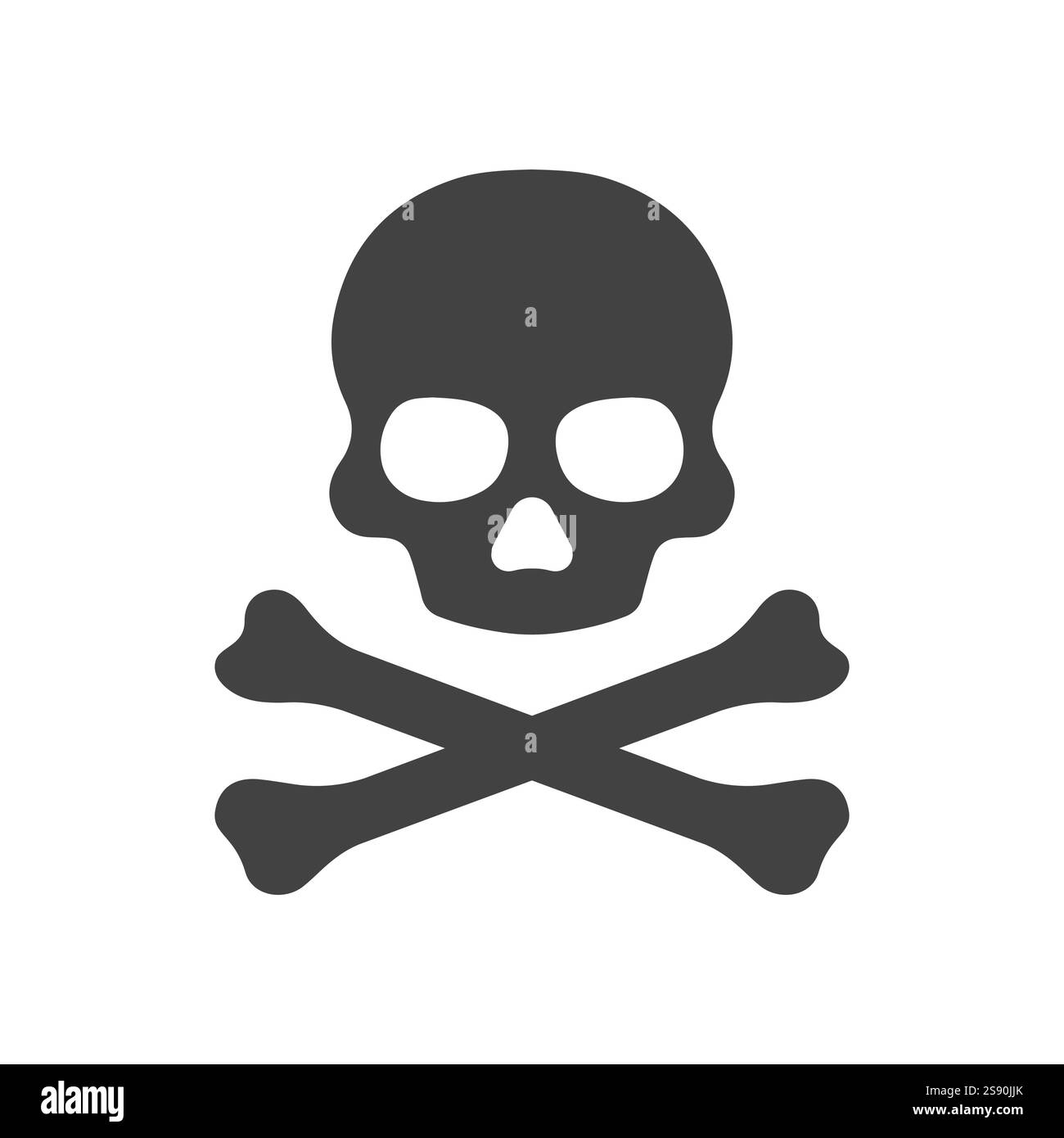 skull death and crossbones icon flat vector illustration Stock Vector ...