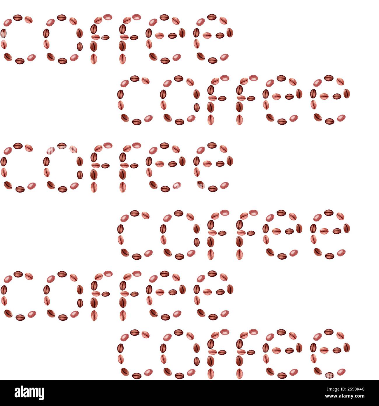 Black coffee, coffee word written with the beans watercolor seamless ...