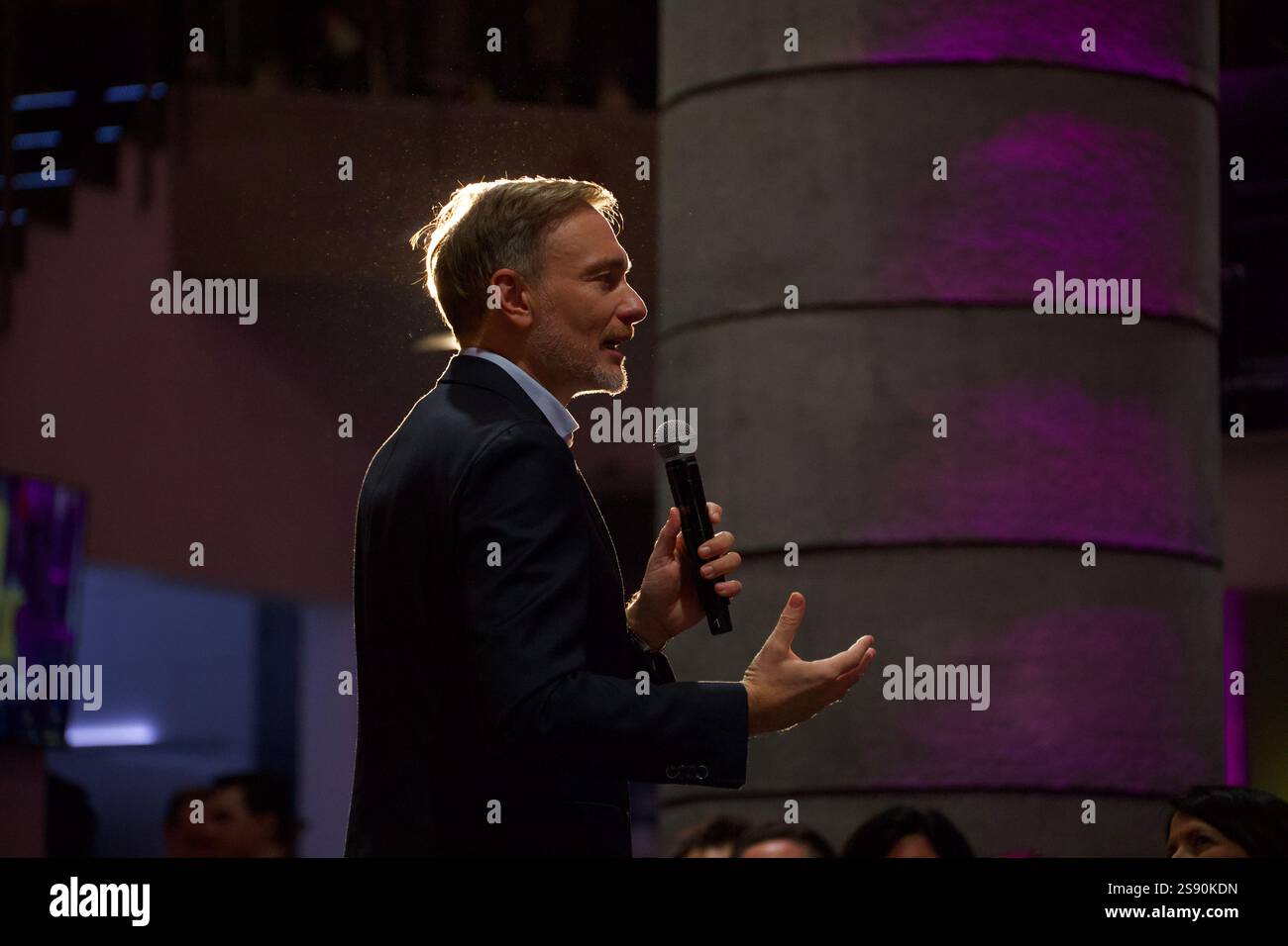 Mainz, Western Germany. January 23, 2025. Christian Lindner (Chancellor ...