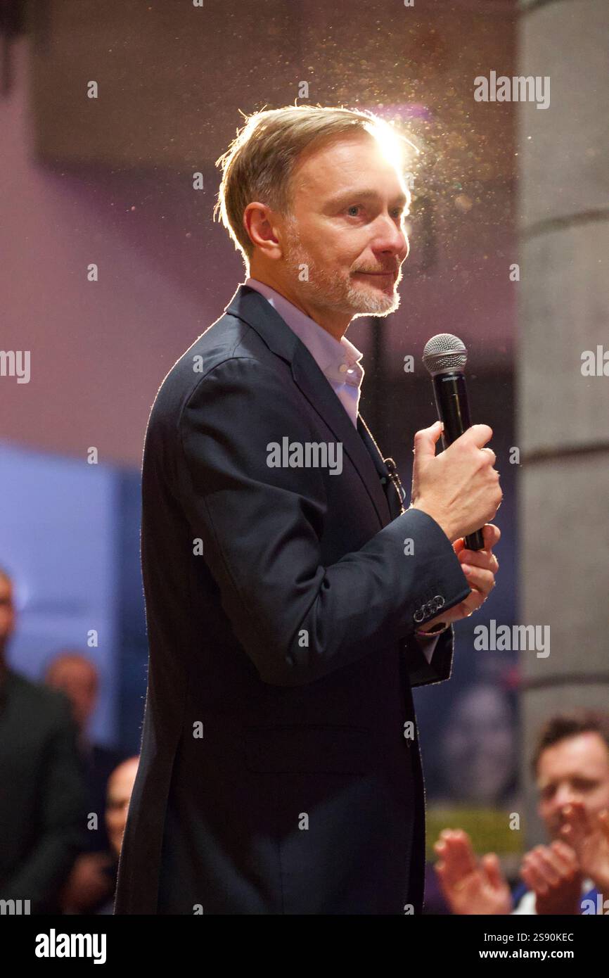 Mainz, Western Germany. January 23, 2025. Christian Lindner (Chancellor ...