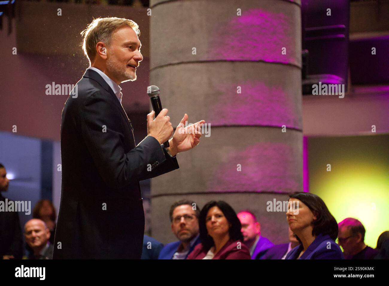Mainz, Western Germany. January 23, 2025. Christian Lindner (Chancellor ...