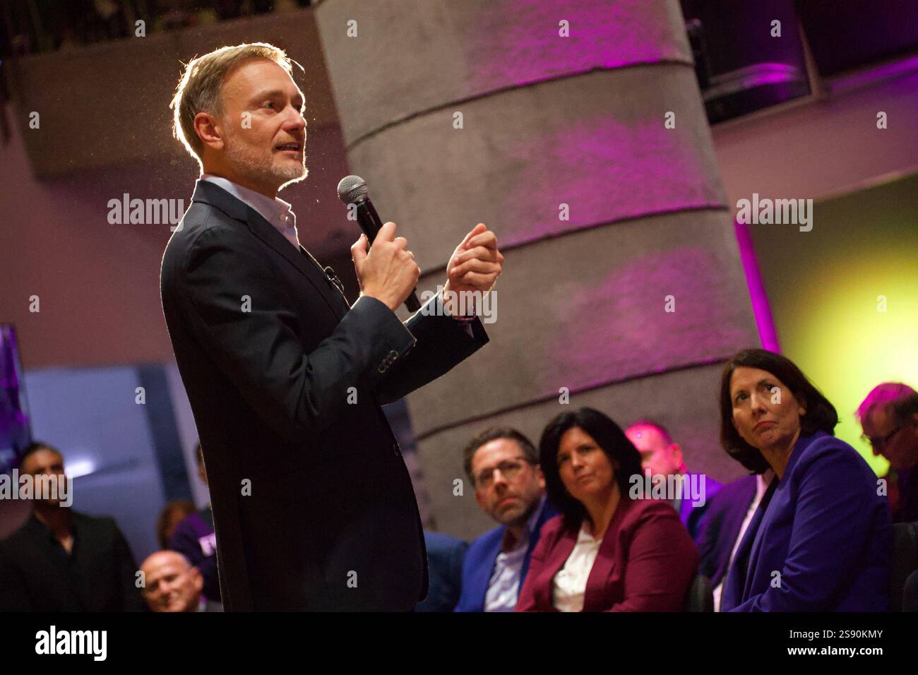 Mainz, Western Germany. January 23, 2025. Christian Lindner (Chancellor ...