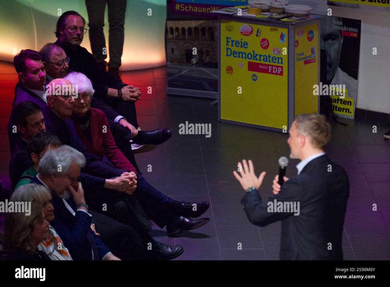 Mainz, Western Germany. January 23, 2025. Christian Lindner (Chancellor ...