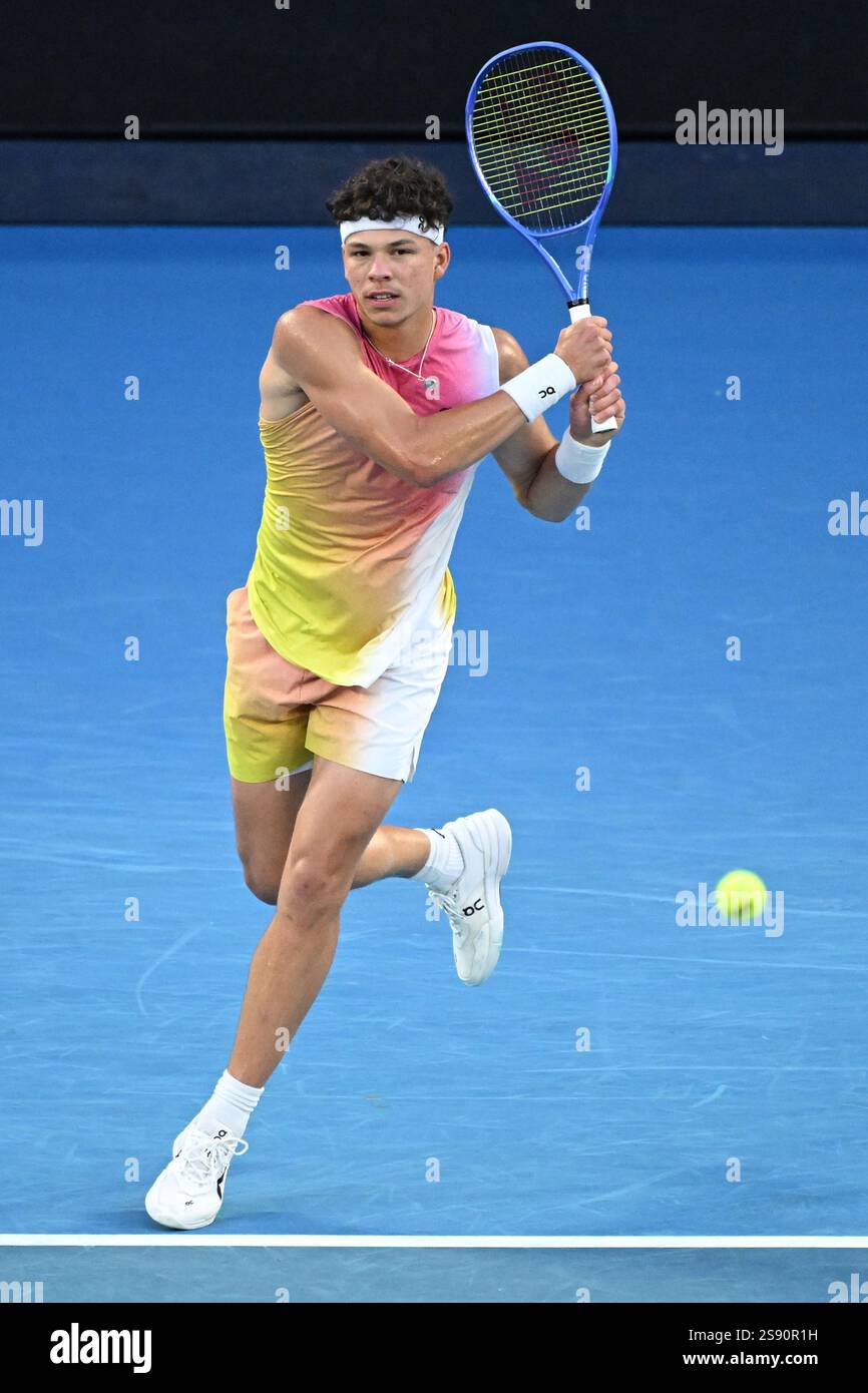 American tennis player Ben Shelton in action during the Men's Singles ...