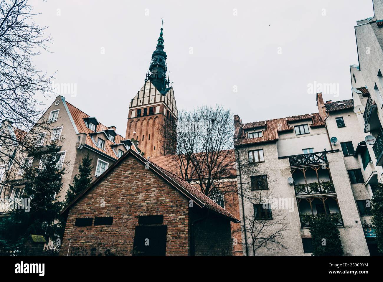 Residential town buildings, city landscape, modern urban downtown ...