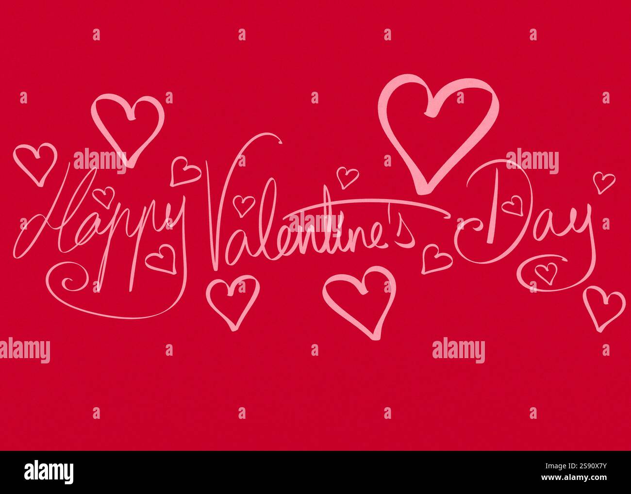 Red and pink heart shapes for romantic greeting card. Happy Valentine's ...