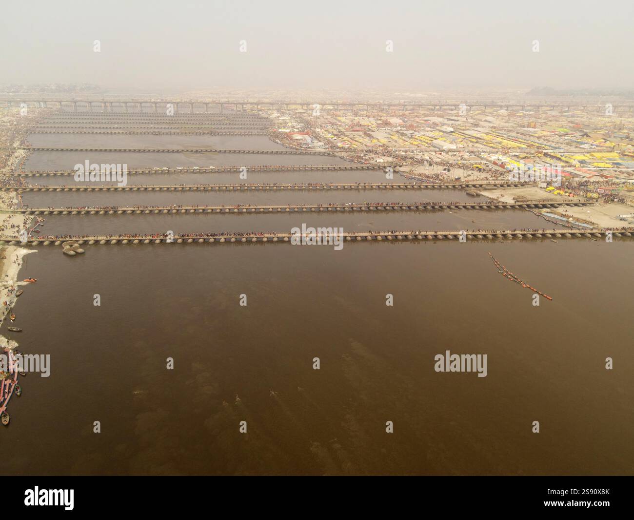 January 24, 2025, Prayagraj, Uttar Pradesh, India: Prayagraj: An aerial ...