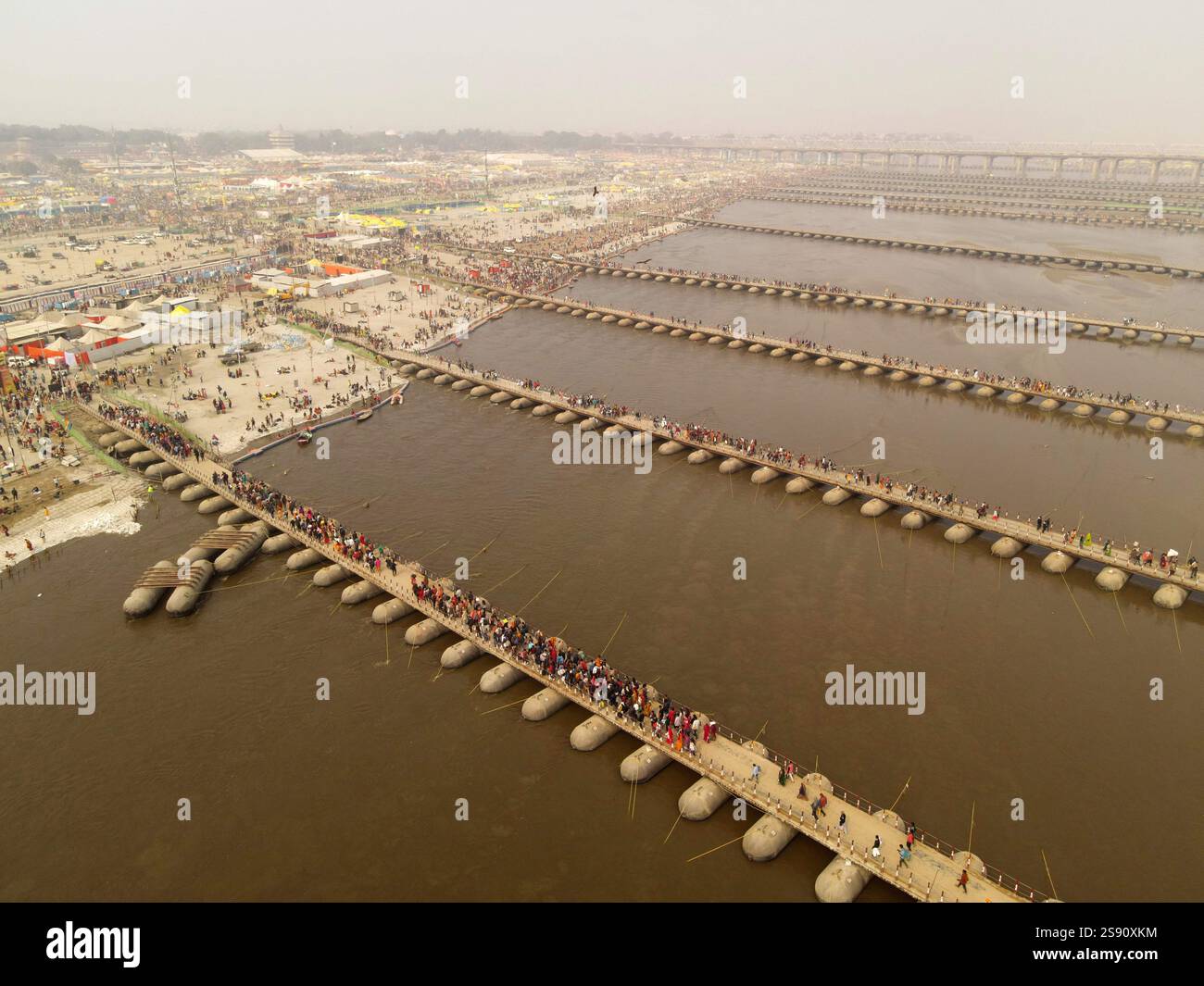 January 24, 2025, Prayagraj, Uttar Pradesh, India: Prayagraj: An aerial ...