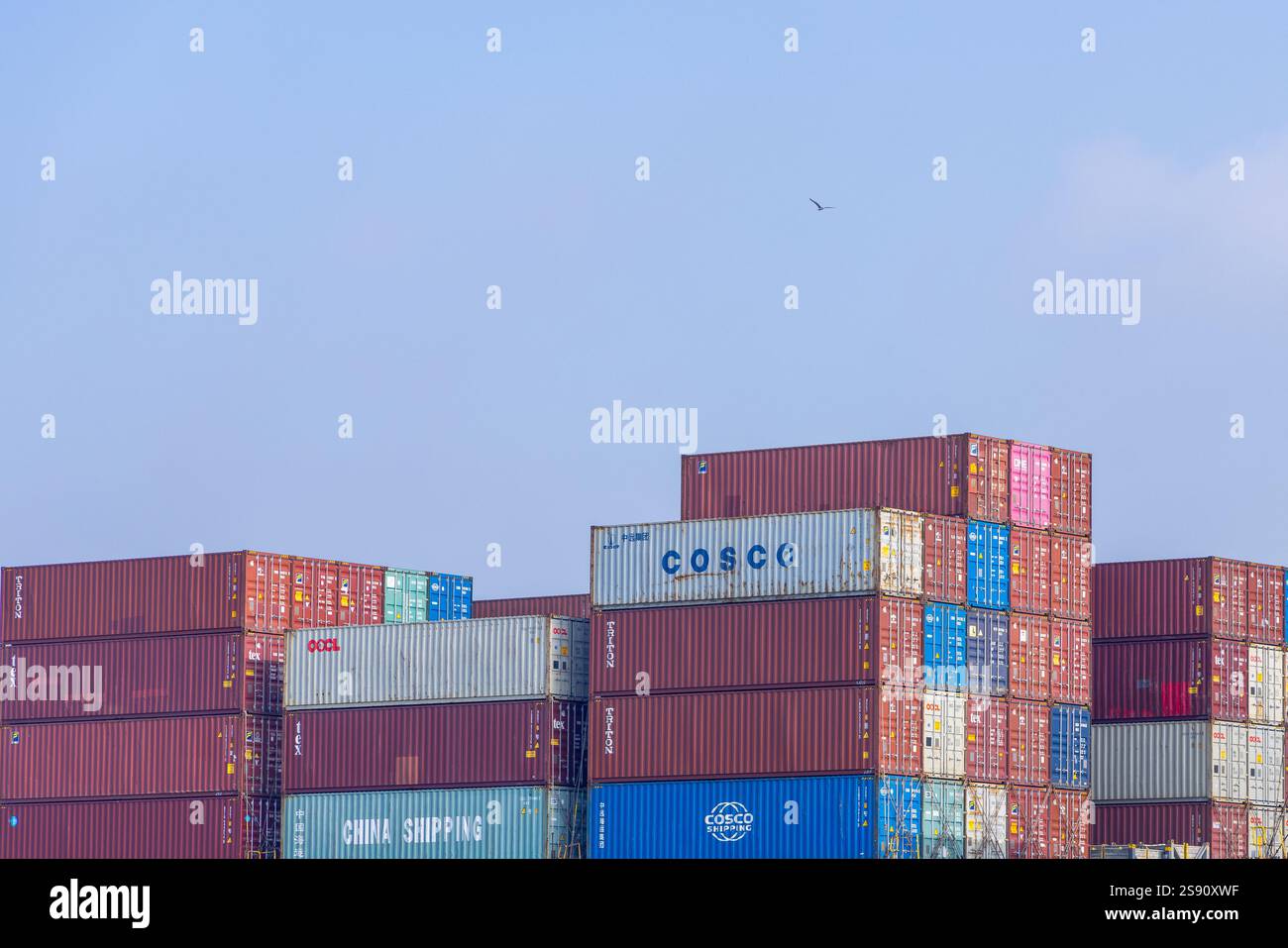 Istanbul, Turkey,01.15.2025: Stacked shipping containers in a port ...