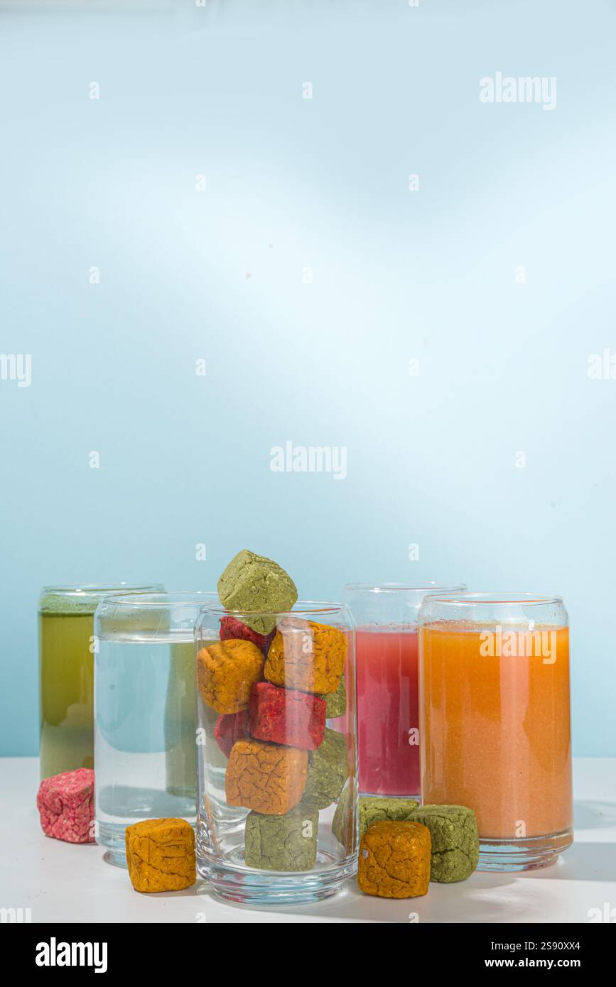 Modern Dissolvable Drinks concept, healthy homemade Dissolvable frozen ...