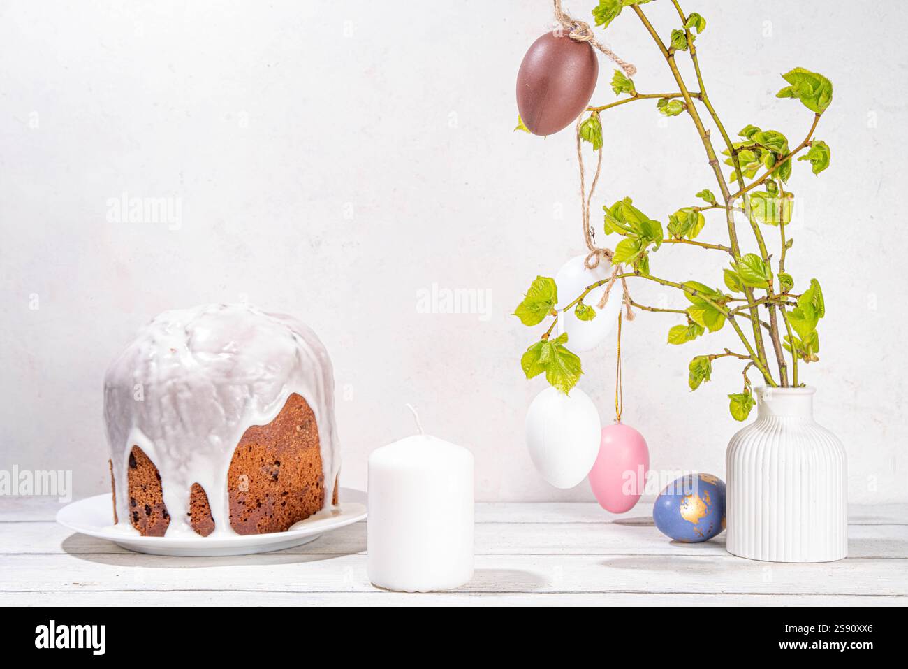 Easter orthodox catholic Christian holiday background, with wooden ...
