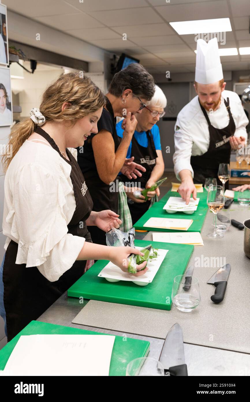 Tourists taking a cooking class in the Xavier Mathieu Michelin starred ...