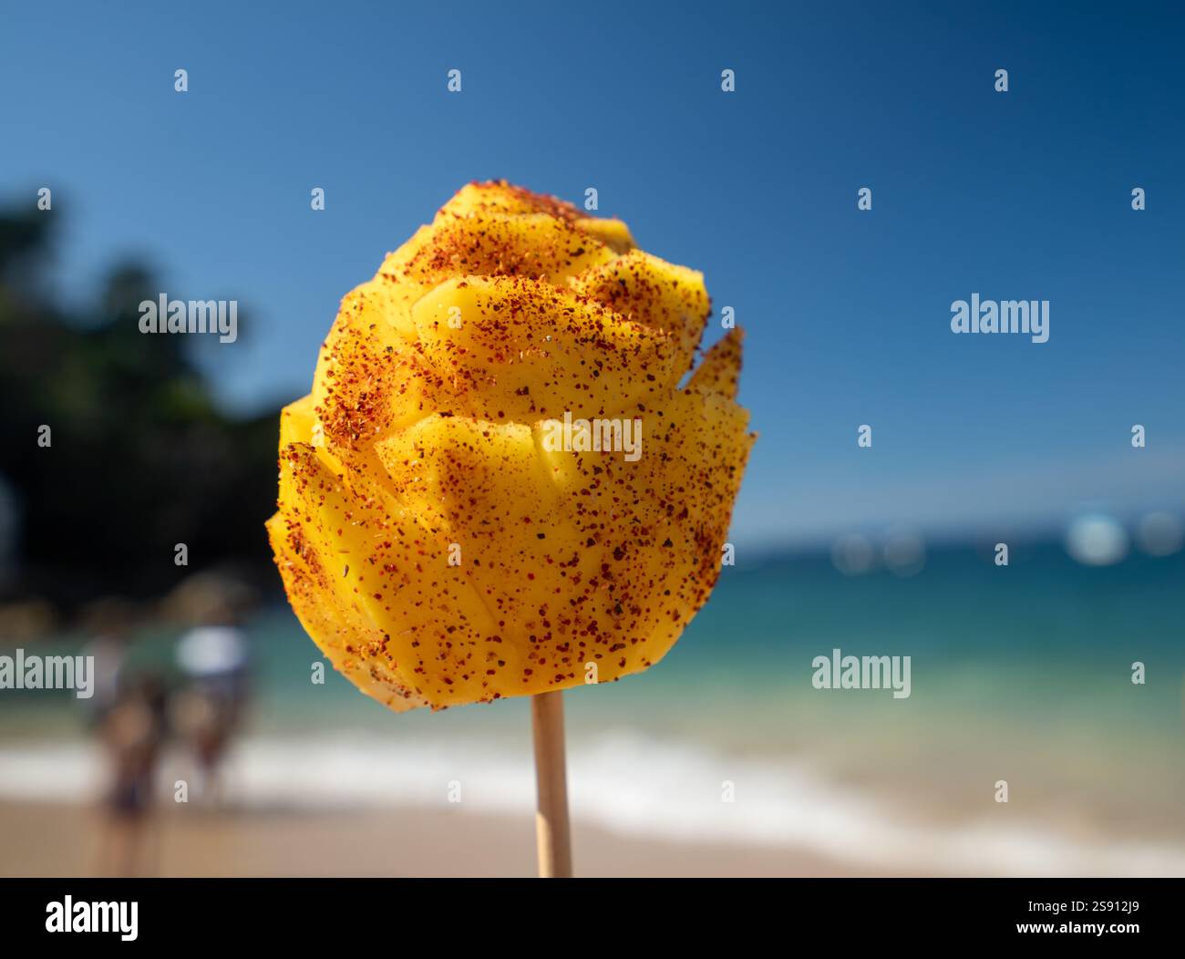 Fresh Seasoned Mango on Beach in Mexico Stock Photo - Alamy