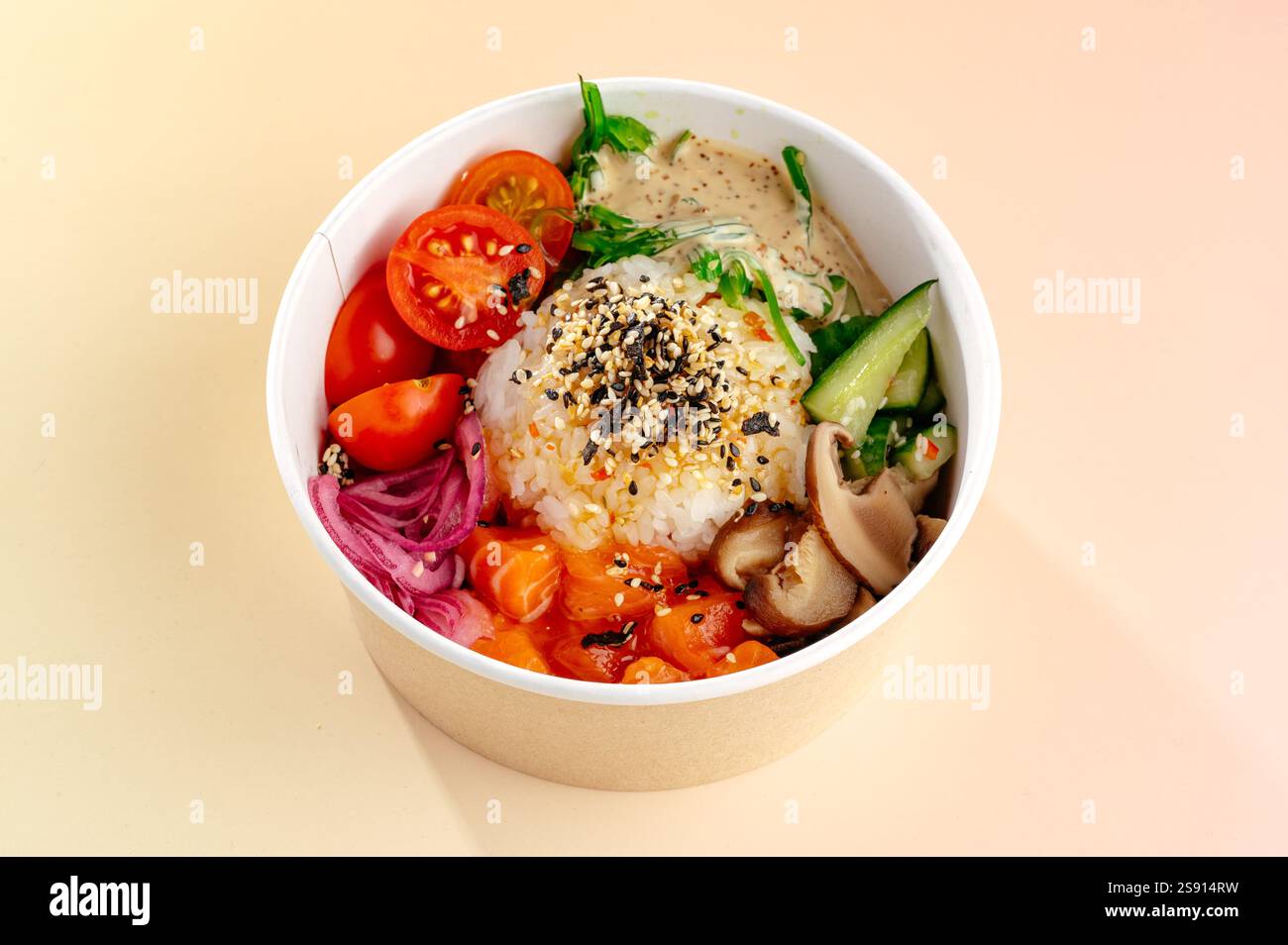 poke with red fish and vegetables Stock Photo - Alamy