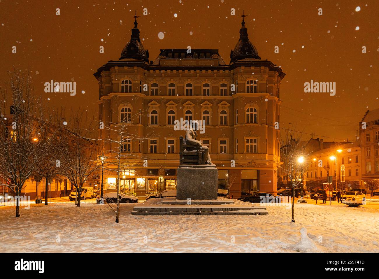 Lviv, Ukraine - January 12, 2025: Monument to Mykhailo Hrushevsky in ...