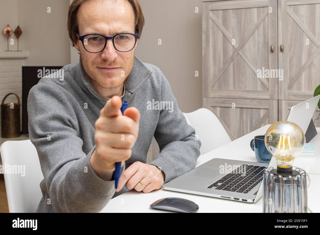 Determined Leadership: Direct and Confident Communication Stock Photo ...