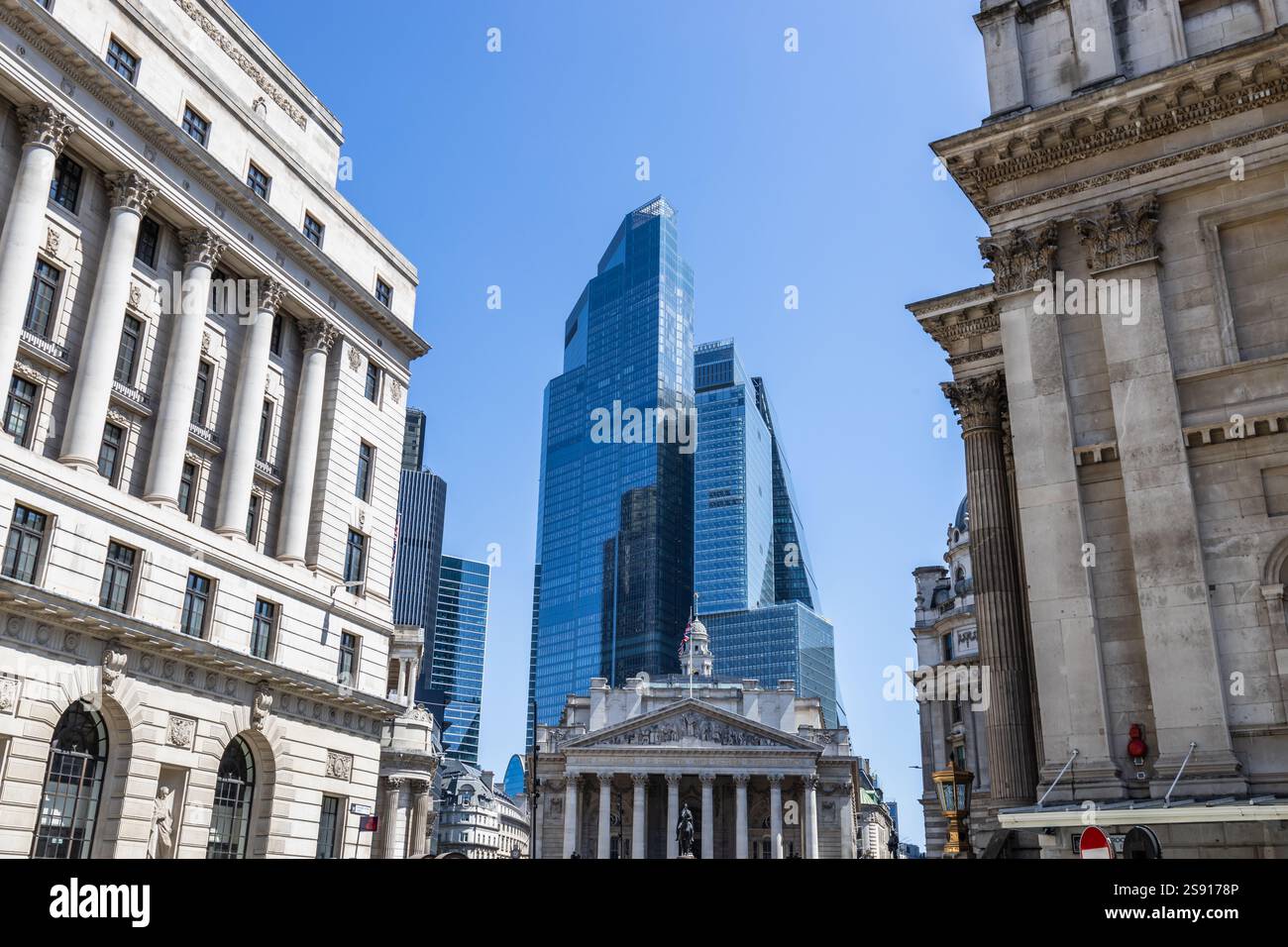 Modern Skyscraper and Historic Architecture in London Financial ...