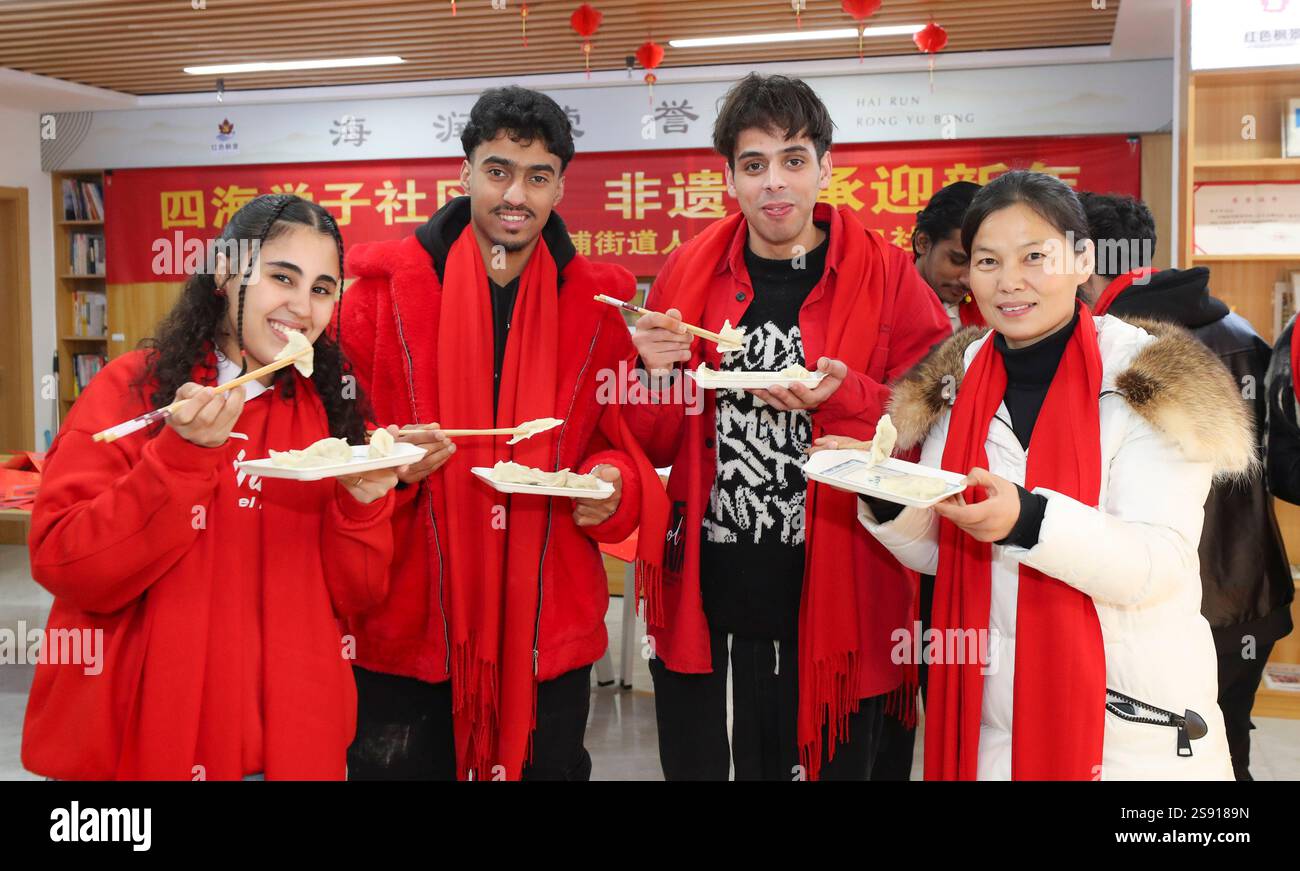 HUAI'AN, CHINA - JANUARY 24, 2025 - International students taste ...