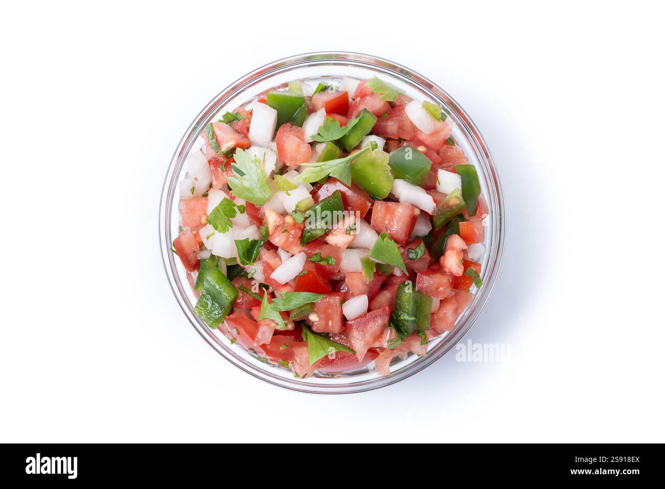 Traditional Mexican Pico de Gallo sauce isolated on white background ...