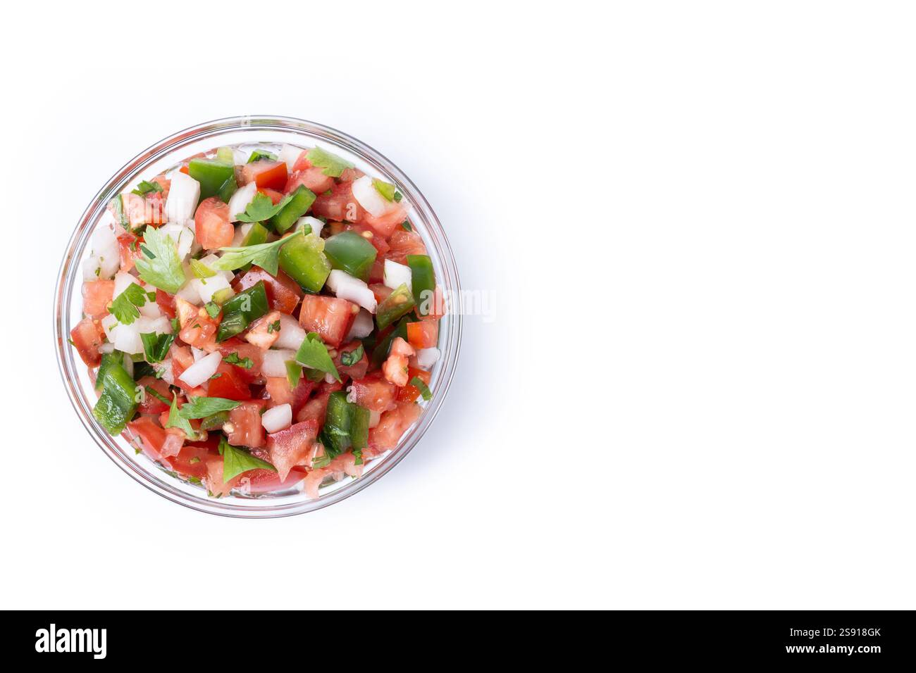Traditional Mexican Pico de Gallo sauce isolated on white background ...