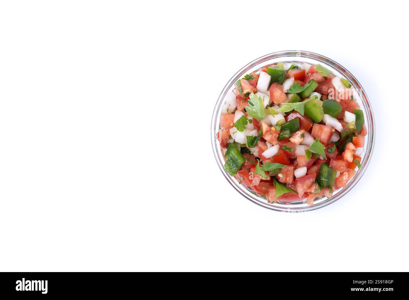 Traditional Mexican Pico de Gallo sauce isolated on white background ...