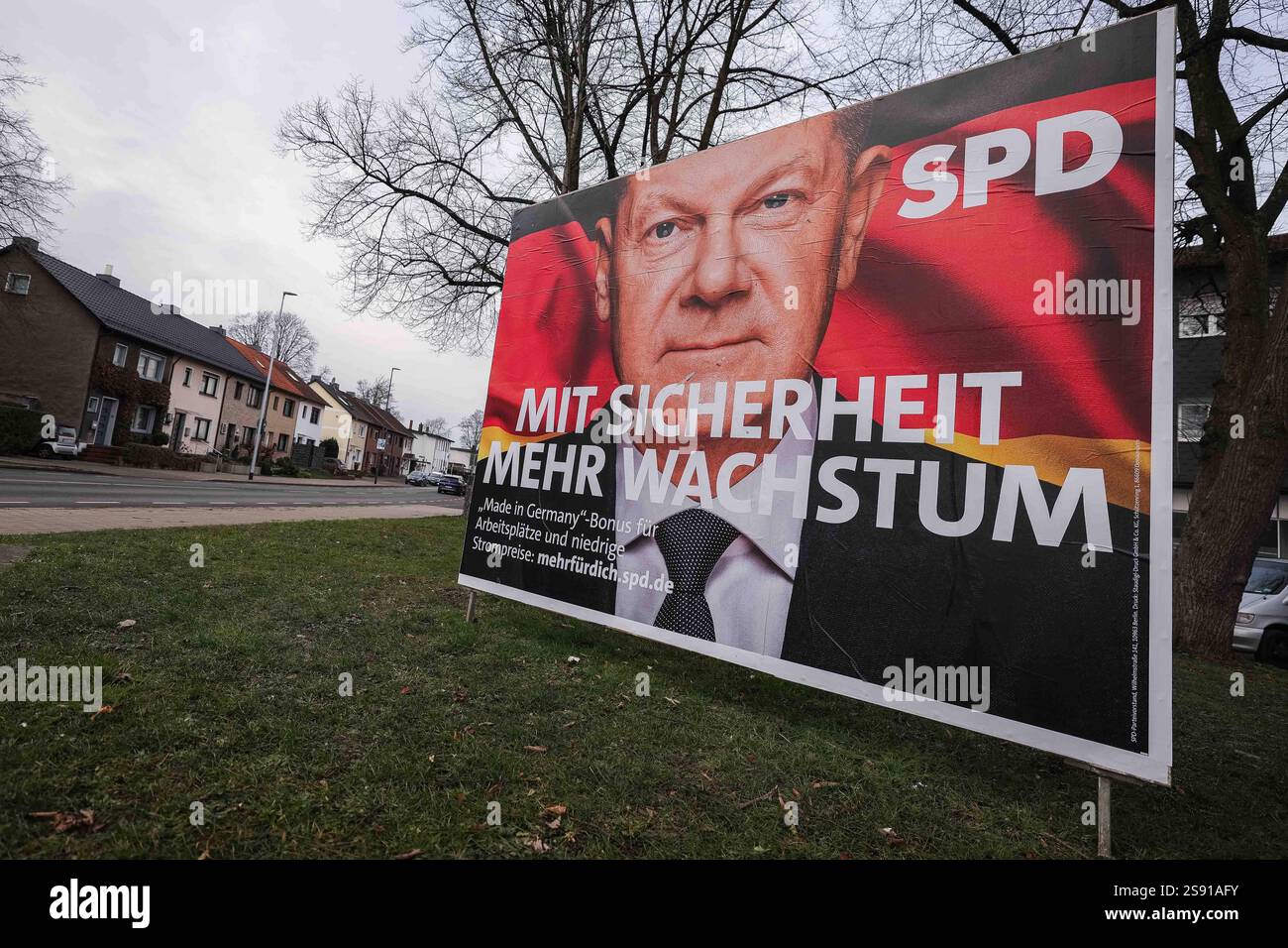 Wahlplakate - Bundestagswahl 2025 am 22.01.2025 in Herne Ein Wahlplakat der SPD für den ...