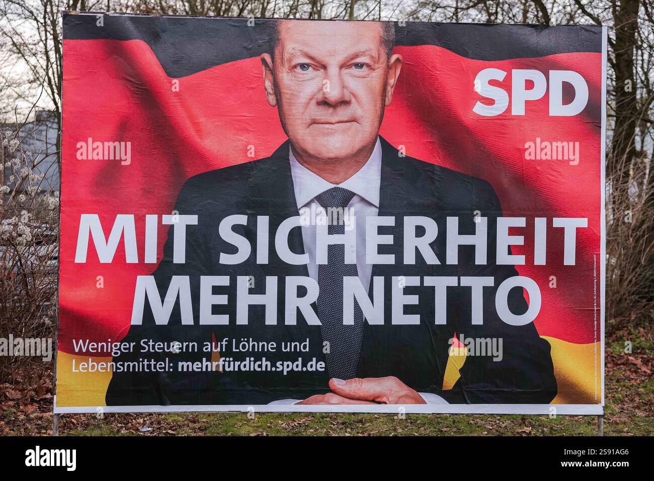 Wahlplakate - Bundestagswahl 2025 am 22.01.2025 in Herne Ein Wahlplakat der SPD für den ...