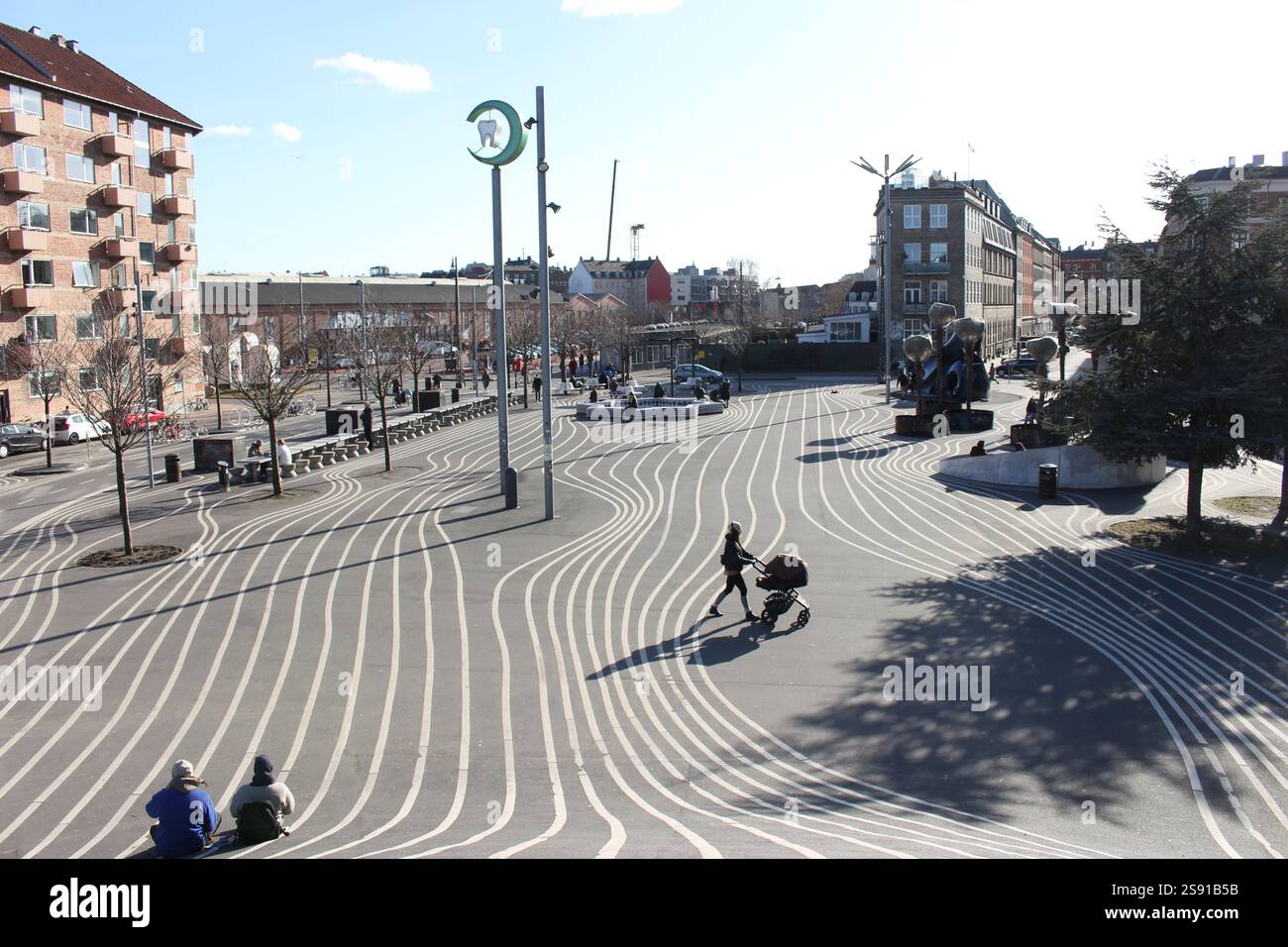 March 8, 2021, Copenhagen, Denmark: Superkilen is an urban open space ...