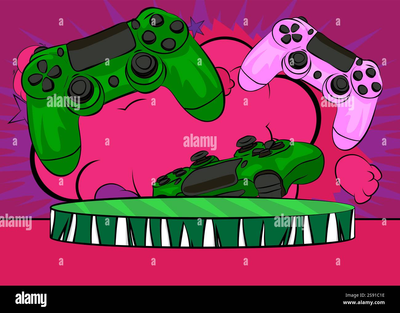 Comic Book Product podium stage for mockup presentation with Gaming ...