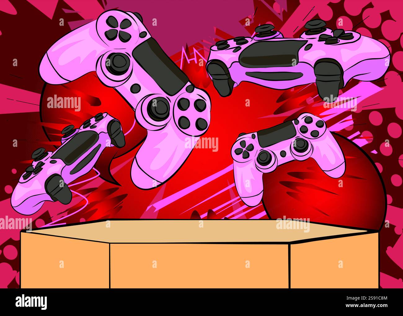 Comic Book Product podium stage for mockup presentation with Gaming ...