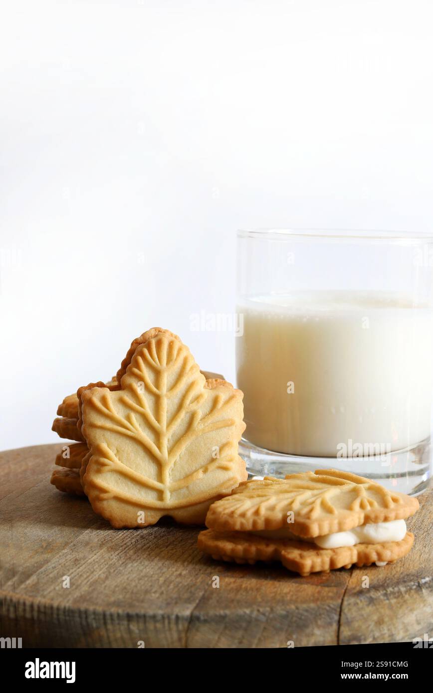 Classic Canadian maple leaf shaped cookies. Maple cream sandwiched ...