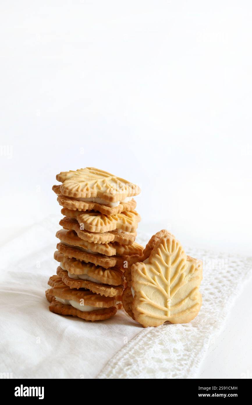 Classic Canadian maple leaf shaped cookies. Maple cream sandwiched ...