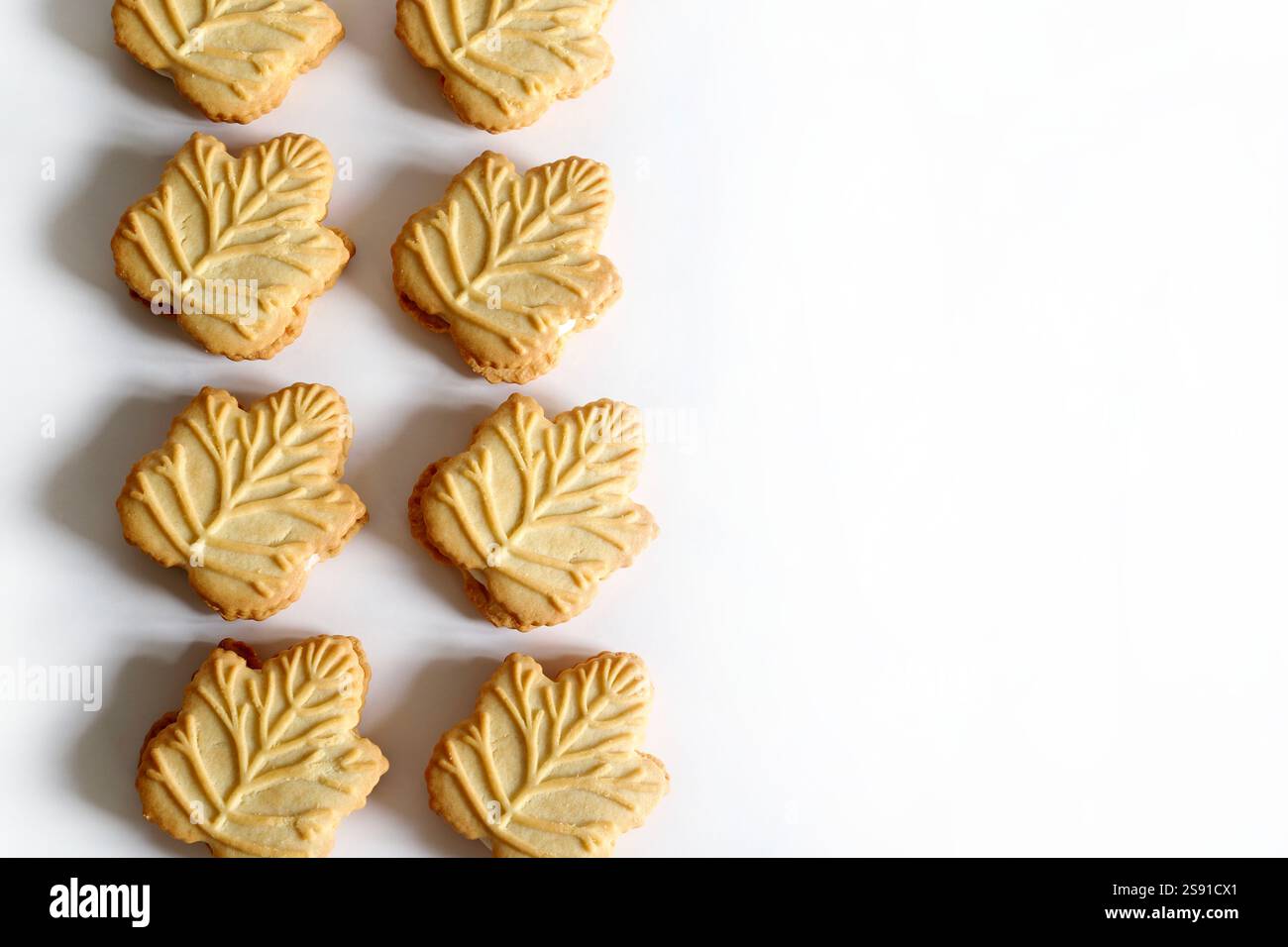 Classic Canadian maple leaf shaped cookies. Maple cream sandwiched ...