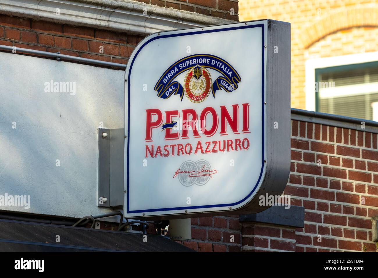 Peroni Flag sign logo. Peroni Brewery is a beer brewing company ...