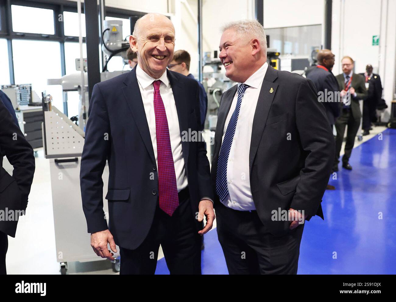 Defence Secretary John Healey speaks to Steve Carlier, President Rolls ...