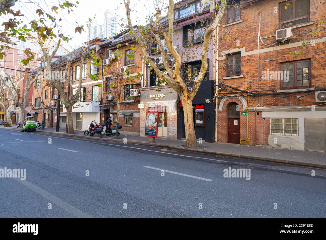 Shanghai, China. January 10, 2025. view of the narrow streets in ...