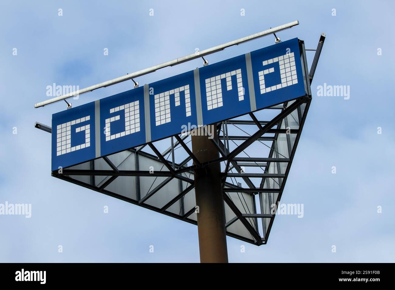 Gamma logo shop pole sign, GAMMA is a Dutch Hardware store chain Stock ...