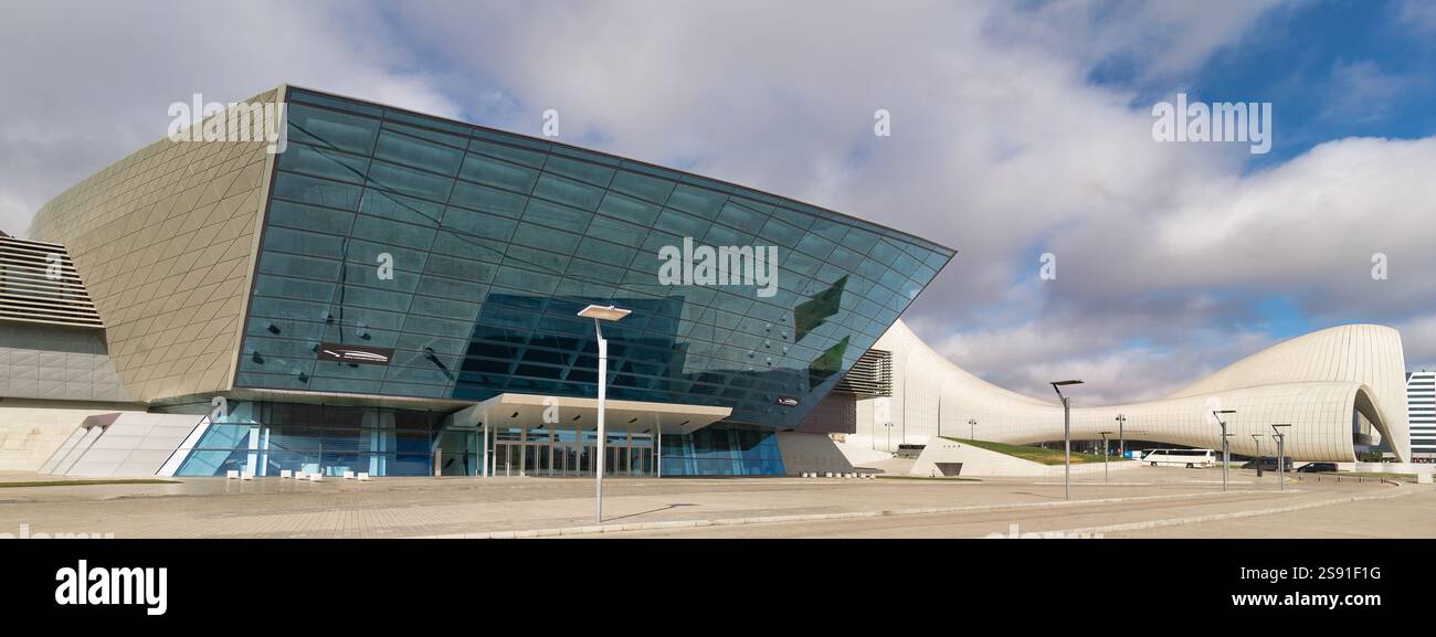 The modern architecture of the Baku Convention Center contrasts with ...