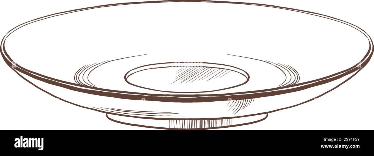 Classic simple ceramic plate as a piece of kitchen utensils and symbol ...