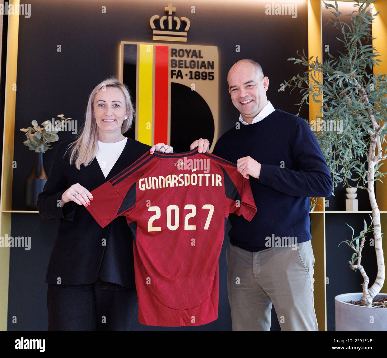 Belgium's head coach Elisabet Gunnarsdottir and Belgium soccer union ...