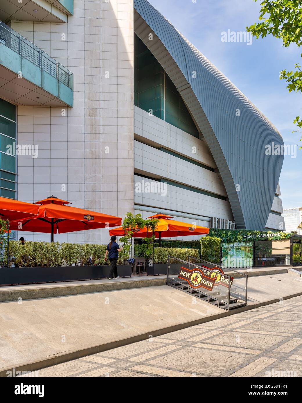 Baku, Azerbaijan - May 10, 2024: Side entrance of Park Bulvar Mall. The ...