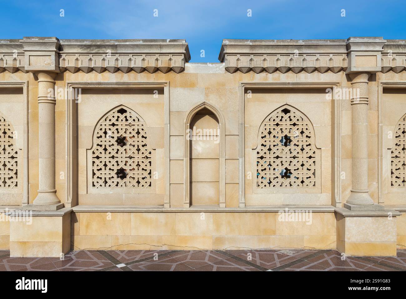 This structure showcases remarkable stone latticework and arches ...