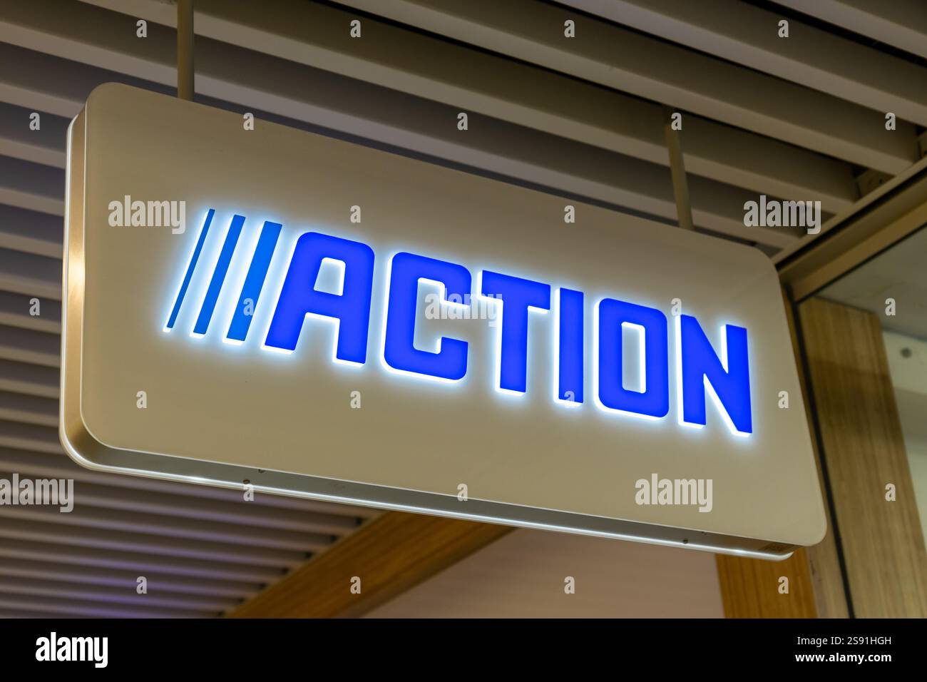 Action shop logo. Action is a supermarket food and non-food store Stock ...
