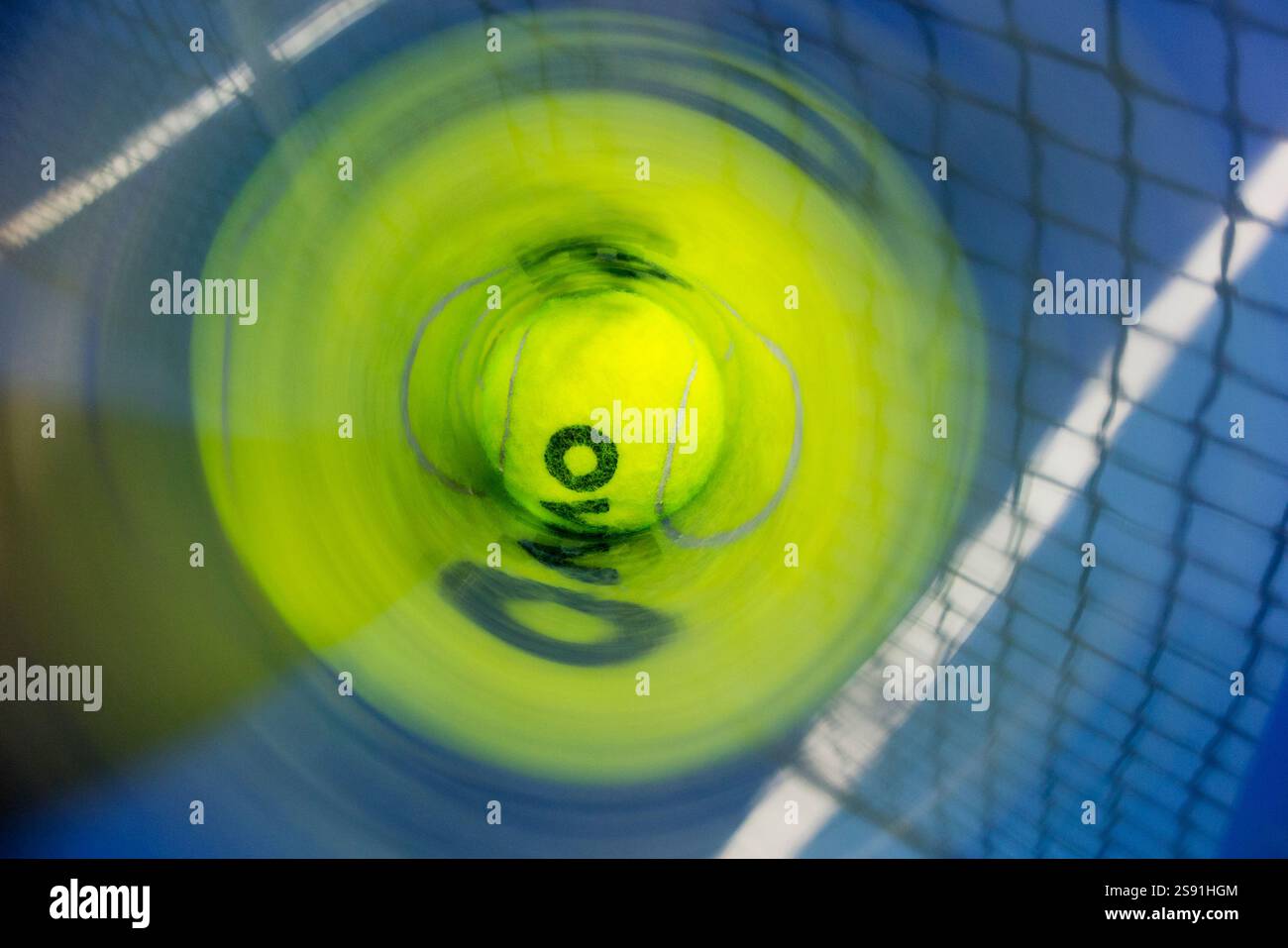 Australian Open A O tennis ball seen down a tennis balls collector ...