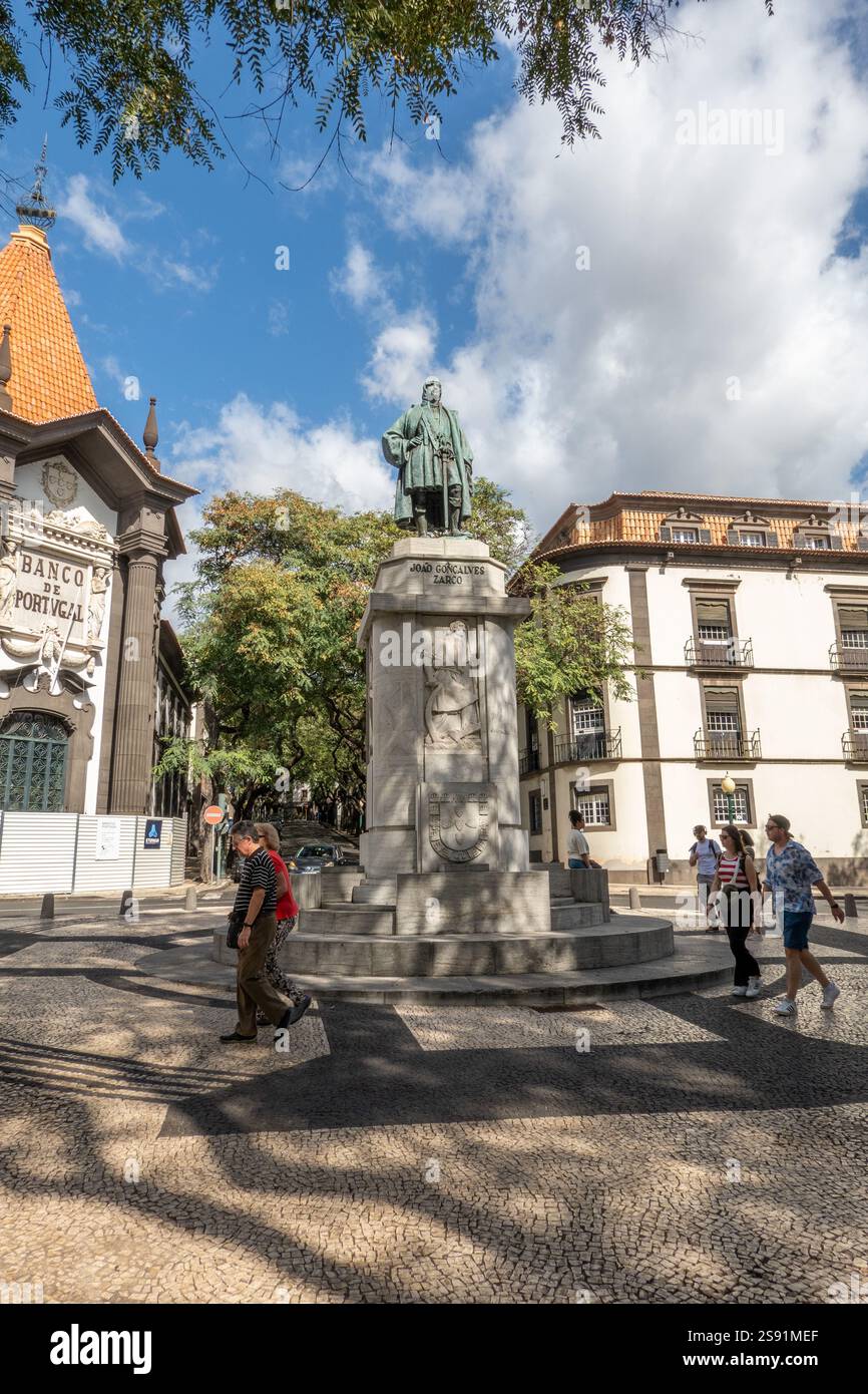 Joao Goncalves Zarco Monument Statue In Funchal City Cenre, Madeira, A ...