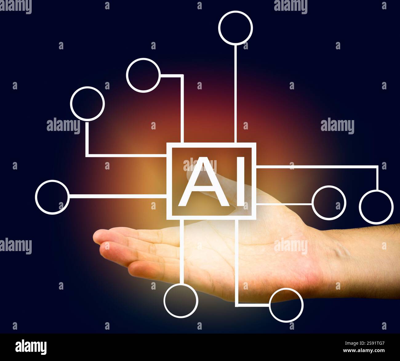 Businessman working of Artificial Intelligence AI Automation, Predictive analytics, Customer ...