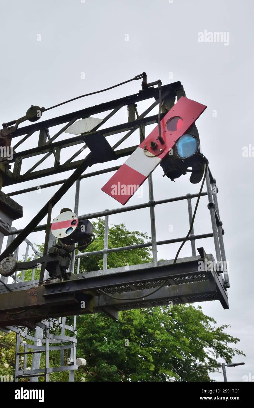 GWR lower quadrant signal in the "off" position on the up platform at ...