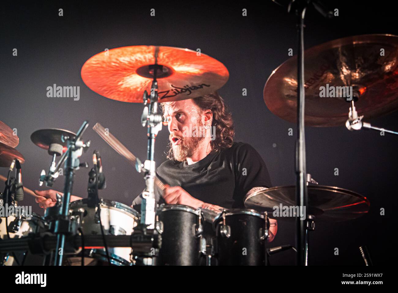 Aarhus, Denmark. 23rd, January 2025. The Danish death metal band Baest ...