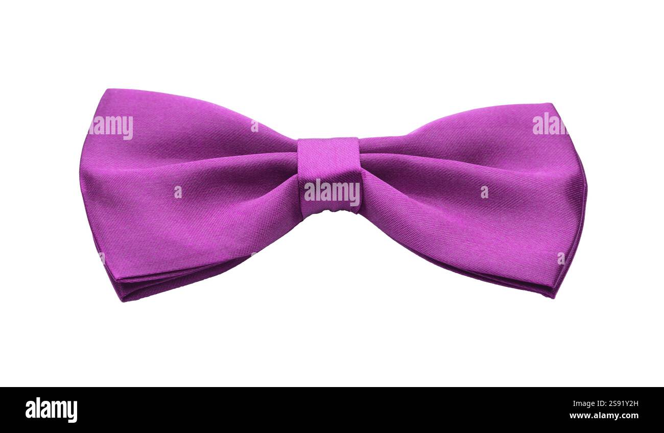Pink purple satin bow tie, formal dress code necktie accessory ...